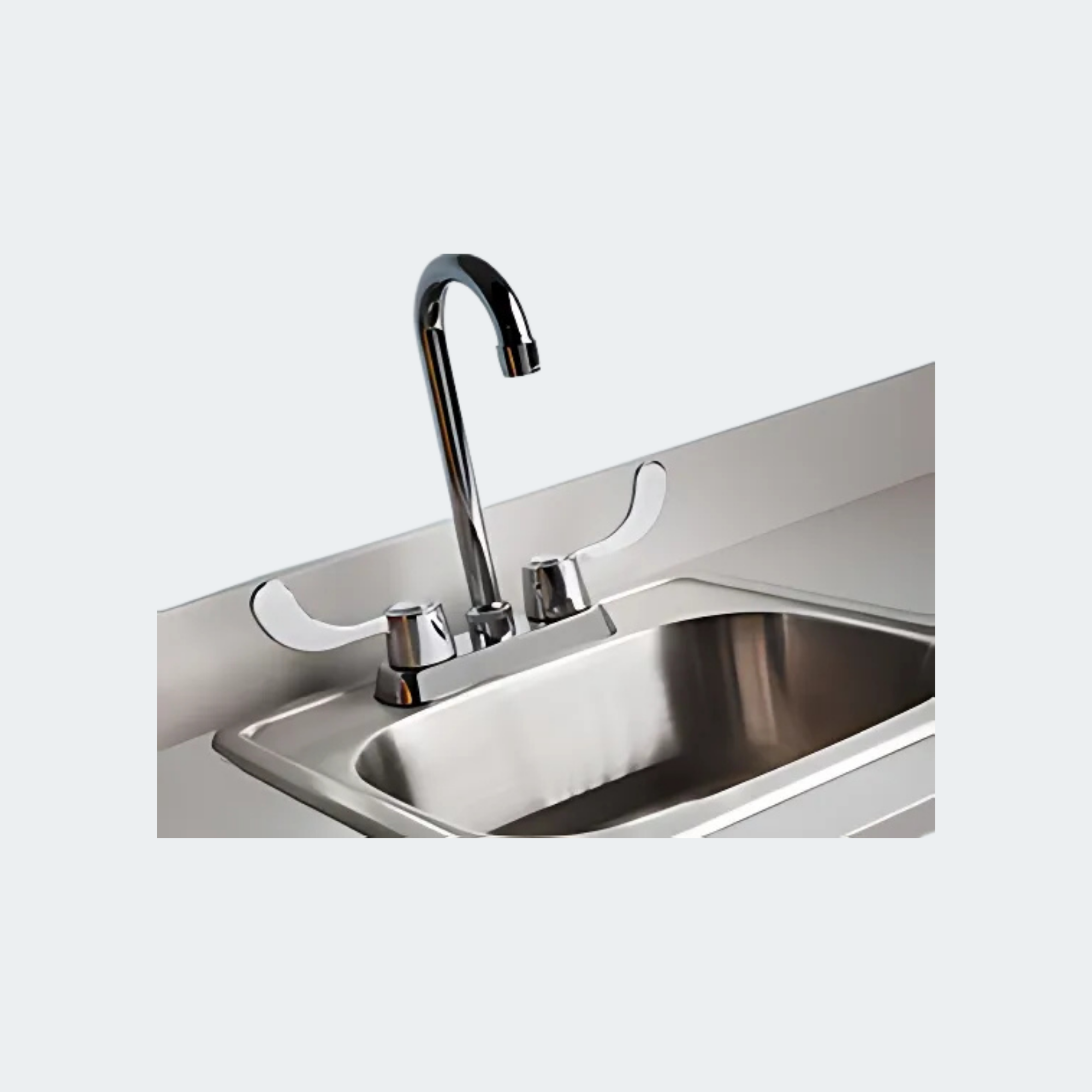 Faucet with wing handles and sink